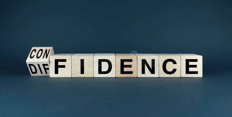 Confidence Vs. Diffidence: a Choice Stock Image - Image of wooden ...