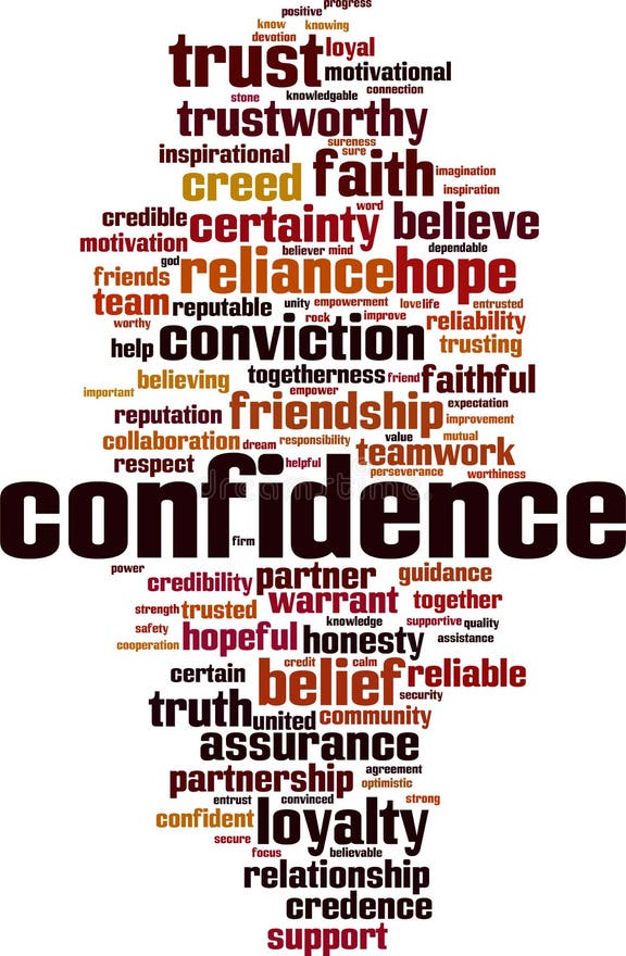 Confidence word cloud stock vector. Illustration of faithful - 177419019