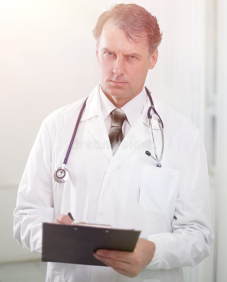 Confident Adult Doctor the Therapist Documents Stock Image - Image of ...