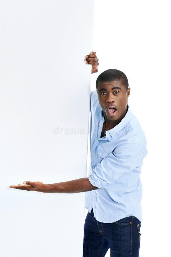 Confident advertising man stock photo. Image of blank - 45369022