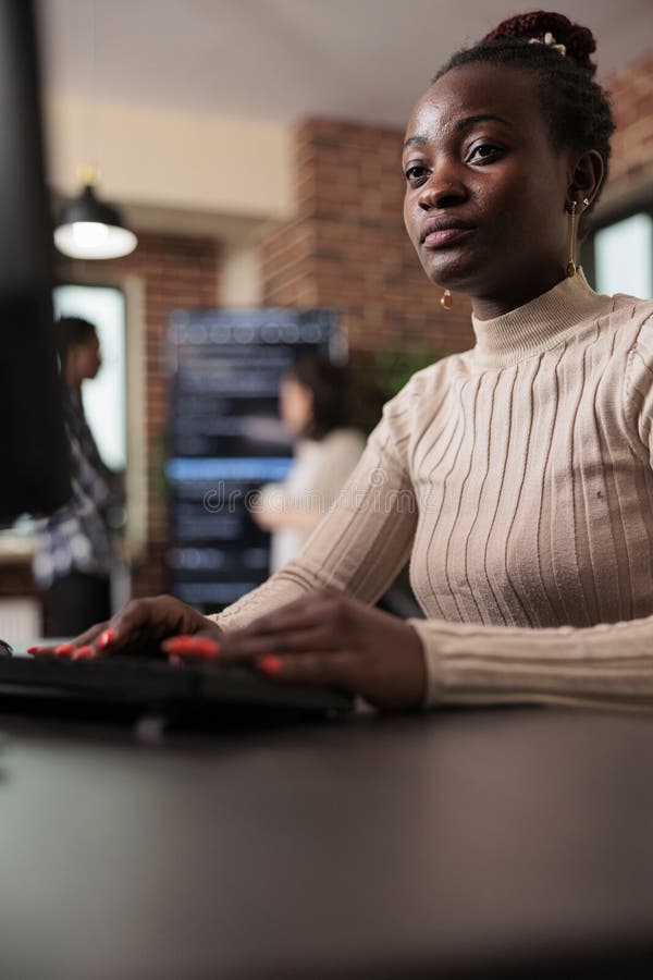 Confident African American Network Developer Engineering Application ...