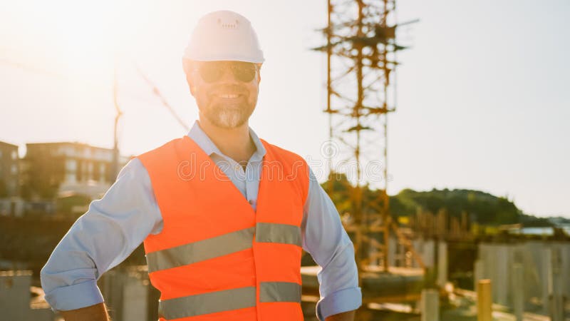 Confident Bearded Head Civil Engineer-Architect in Sunglasses is ...