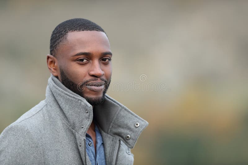 Confident Black Man Looks at You Stock Image - Image of happy, black ...