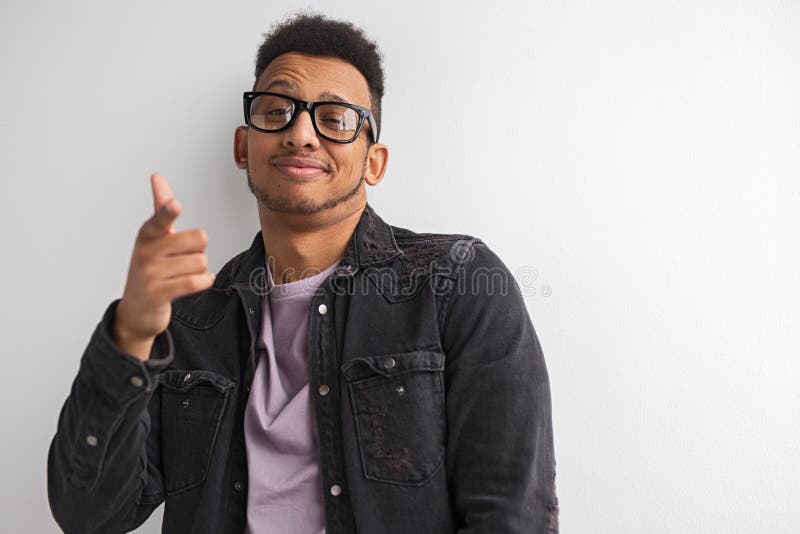 Confident Black Student Pointing at Camera Stock Image - Image of ...
