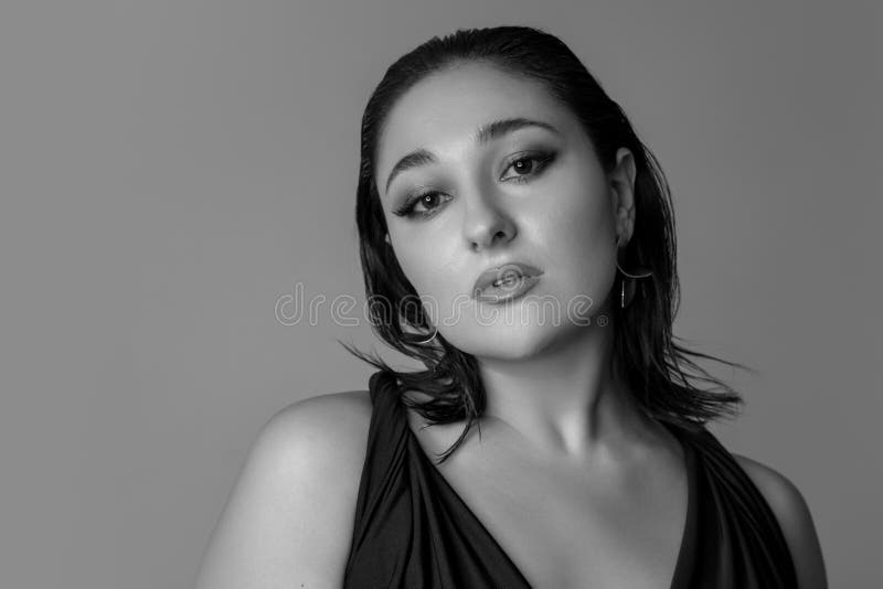 Set Of Full Length Portraits Of Plus Size Women Wearing White T Shirt