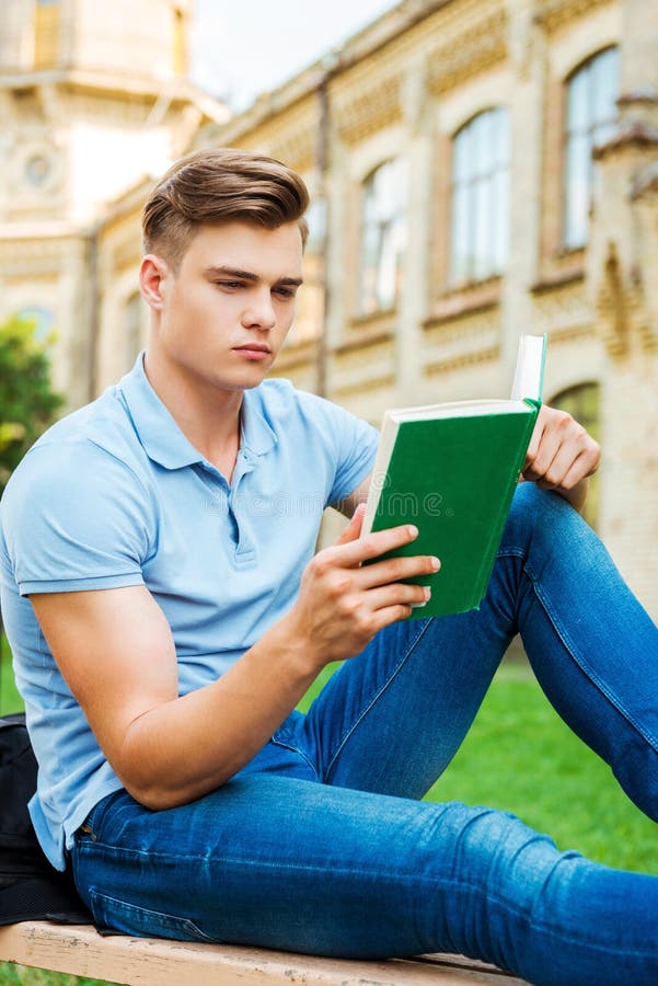 Confident bookworm. stock image. Image of lifestyle, adult - 43576085