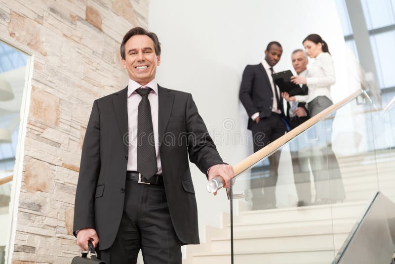 I am a Boss. Confident Young Businessmen in Sunglasses Sitting O Stock ...
