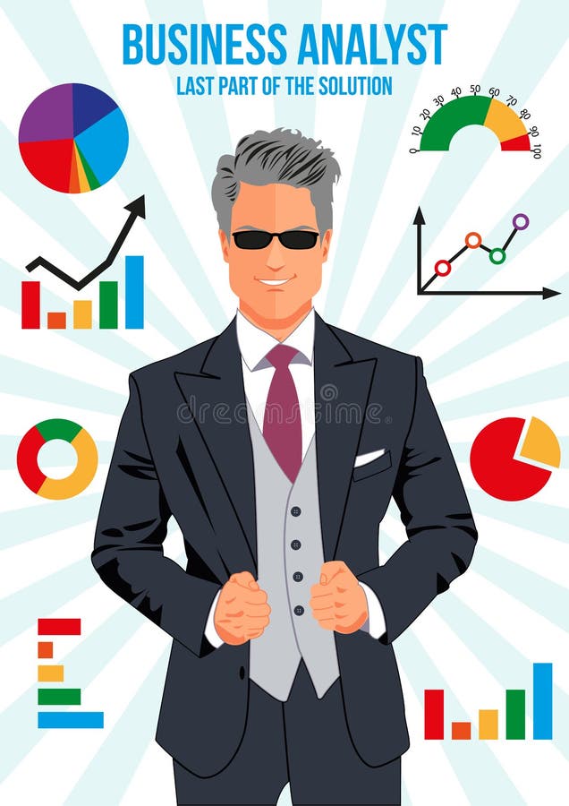 Business Analyst Design Concept. Stock Illustration - Illustration of ...