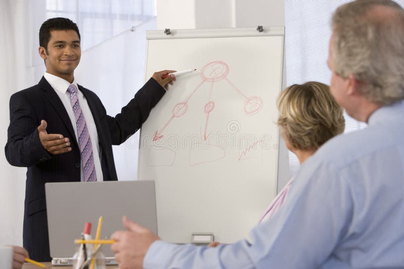 Confident Business Man Giving Presentation. Stock Photo - Image of ...