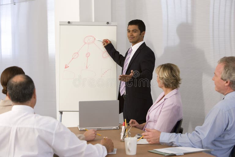 Confident Business Man Giving Presentation. Stock Photo - Image of ...