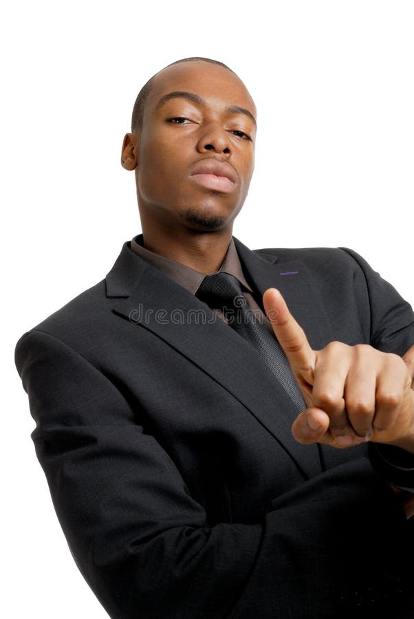 Confident Business Man with Number One Finger Gest Stock Photo - Image ...