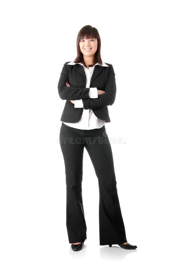 Serious Blonde Woman in Business Suit Arms Folded Stock Photo - Image ...
