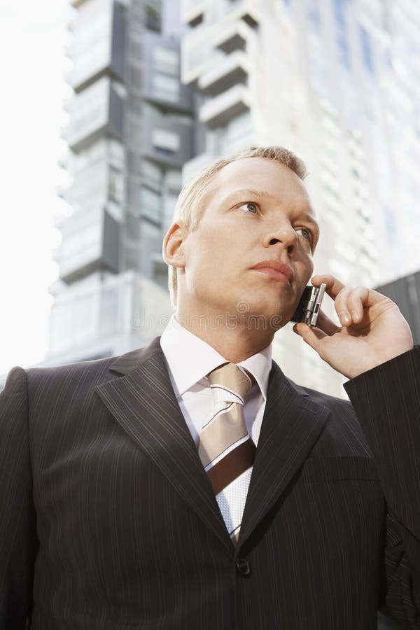 Confident Businessman on Call Stock Image - Image of businessman, smart ...