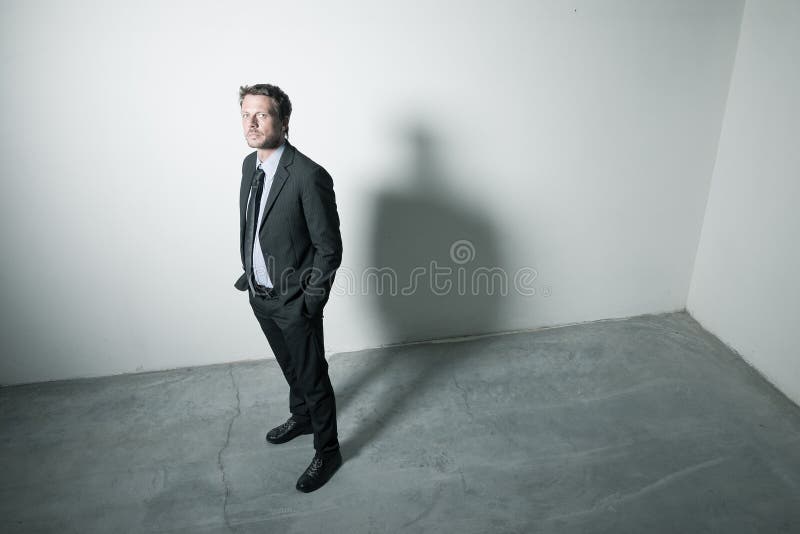 Confident Businessman with Dramatic Lighting Stock Photo - Image of ...