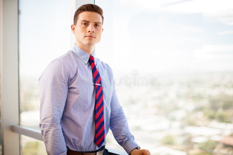 Confident Businessman in His Office Stock Image - Image of copy ...