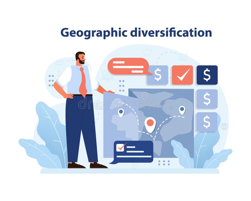 Confident Businessman Presents Geographic Diversification Strategy ...