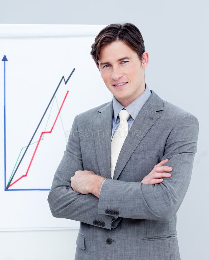 Businessman Reporting Sales Figures To His Team Stock Image - Image of ...