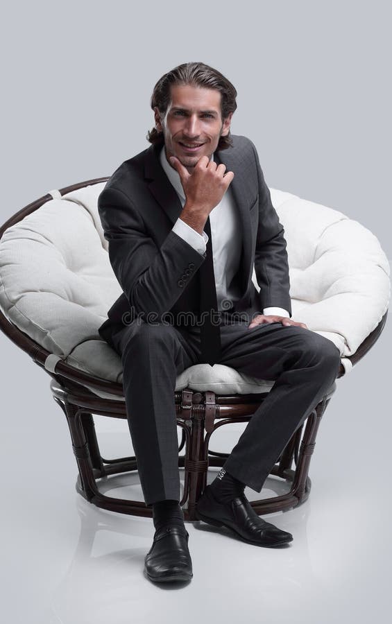 Confident Businessman Sitting in Chair Stock Photo - Image of caucasian ... Confident Businessman Sitting in Chair Stock Photo - Image of caucasian ...