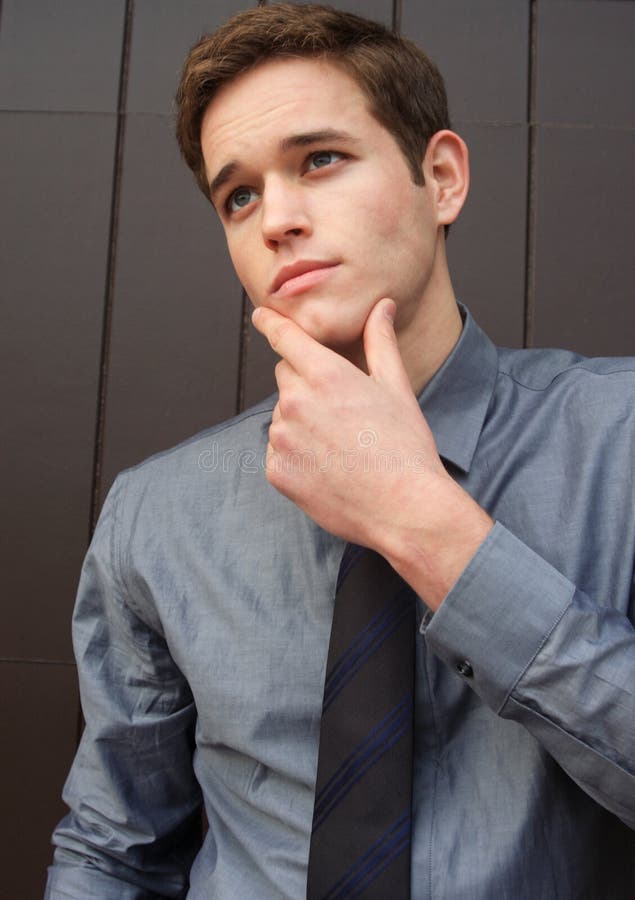 Confident Businessman Thinking Stock Photo - Image of occupation ...