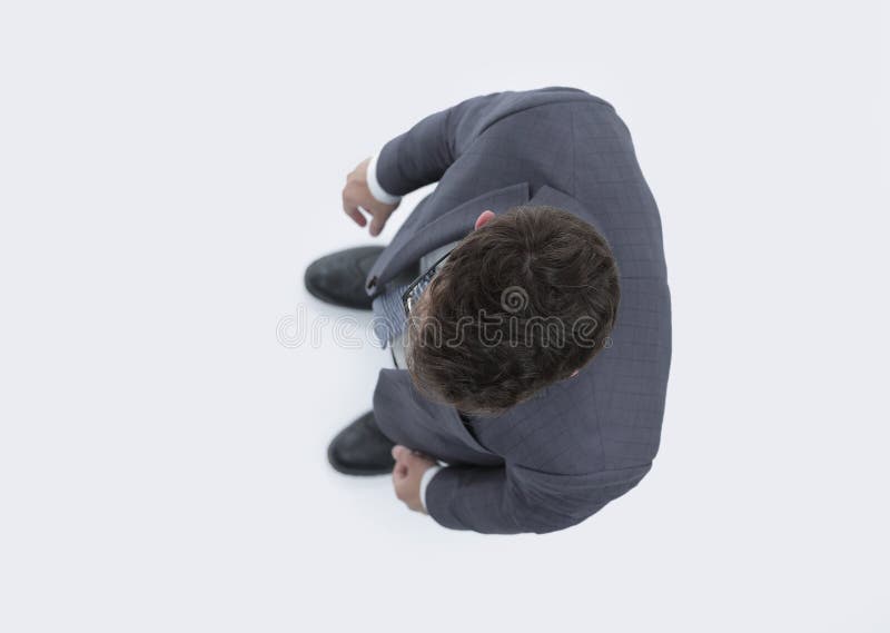 Confident Businessman. Top View and Side View Stock Photo - Image of ... Confident Businessman. Top View and Side View Stock Photo - Image of ...