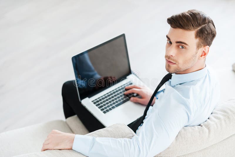 Confident Businessman at Work. Stock Photo - Image of confident ...