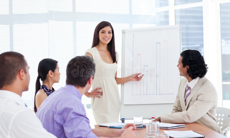 Confident Businesswoman Doing a Presentation Stock Photo - Image of ...