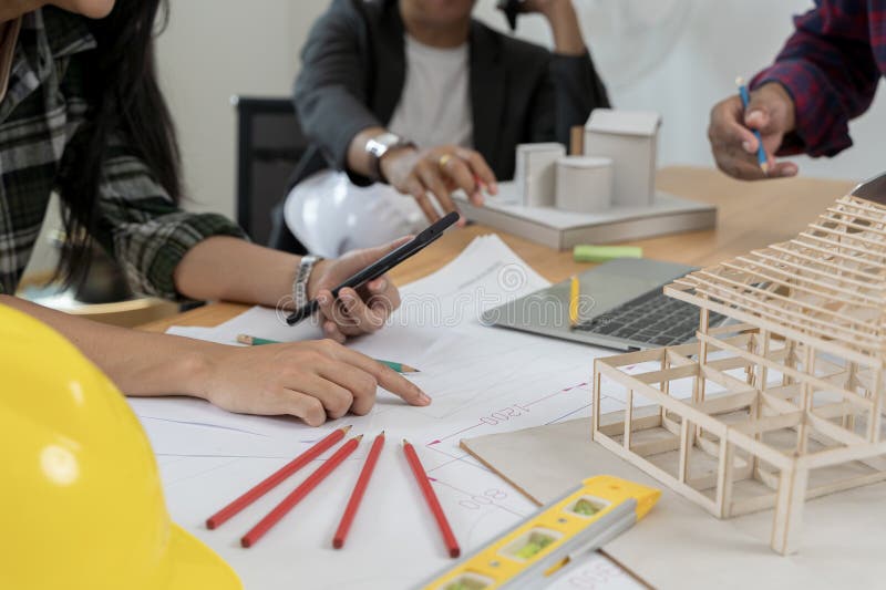 Confident Businesswoman Holding Architectural Model in Office. a ...