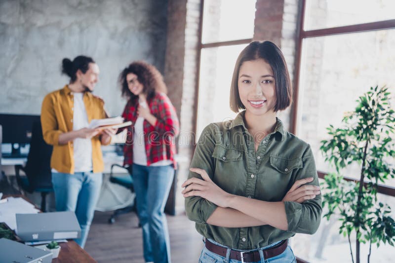 Confident Businesswoman Leading Team in a Collaborative and Friendly ...