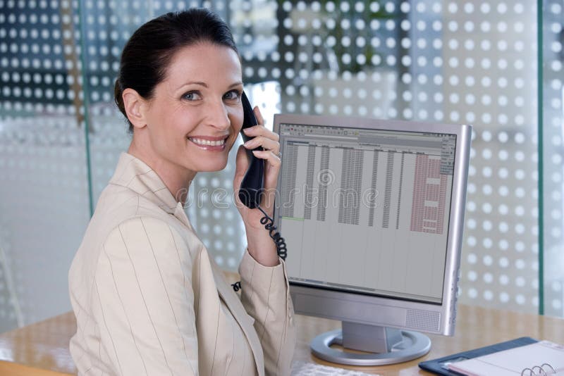 Confident Businesswoman Speaking on Phone Stock Photo - Image of ...
