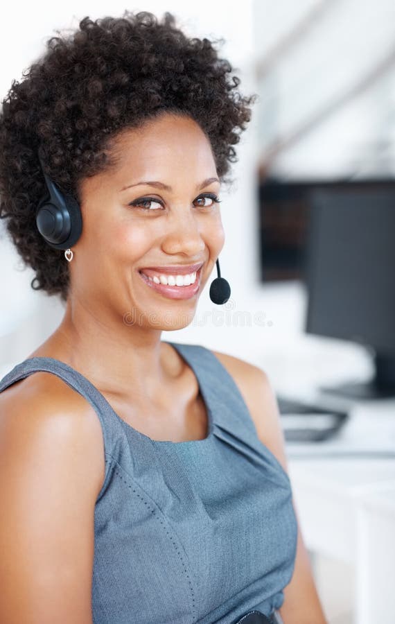 Confident Call Center Employee Stock Image - Image of conversation ...