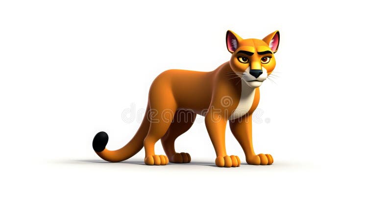 Confident Cartoon Lioness with Striking Features, Standing Assertively ...