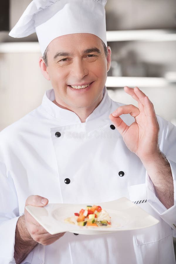 Confident chef. stock image. Image of cooking, drink - 33968687