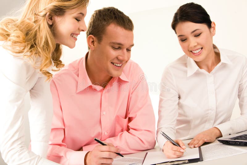 Confident colleagues stock photo. Image of colleague, friendly - 5712650