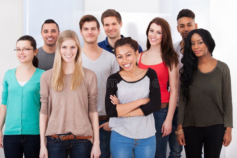 Confident College Students Standing Together Stock Image - Image of ...