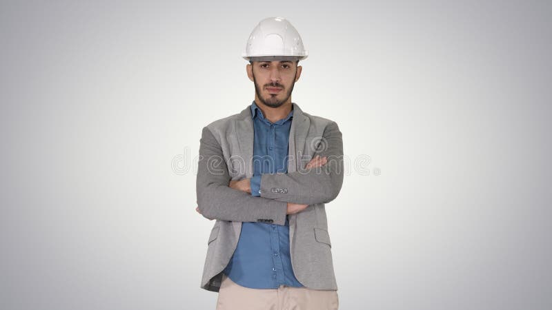 Confident Construction Engineer Architect Young Man In Helmet Wi Stock ...
