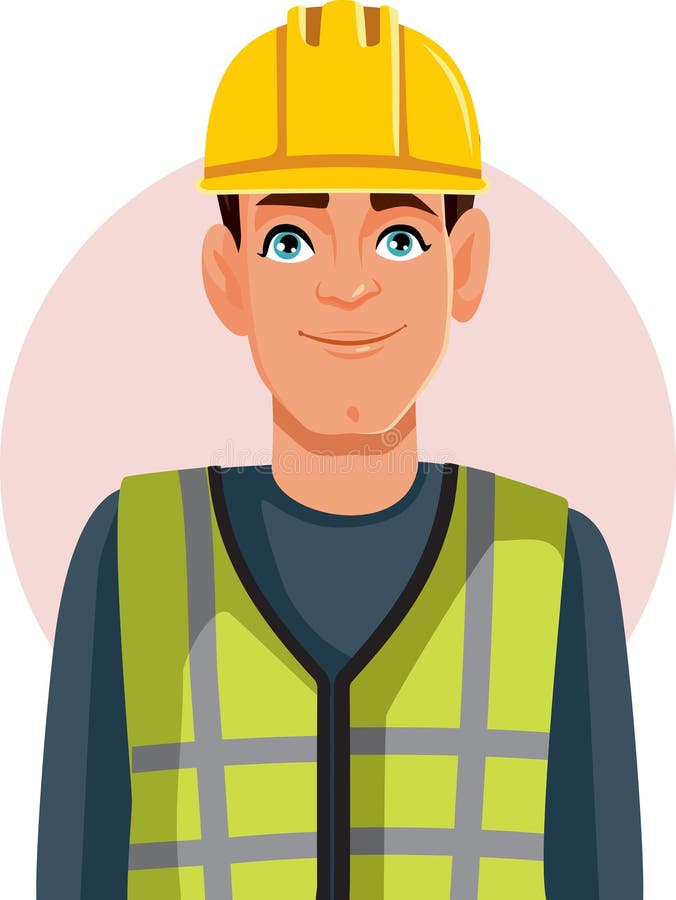 Happy Worker Smiling Wearing Protective Workwear Vector Cartoon Stock ...