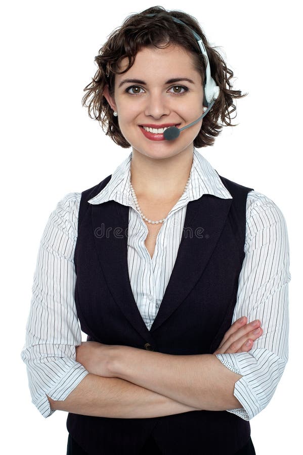 Confident Customer Care Executive Stock Photo - Image of crossed ...
