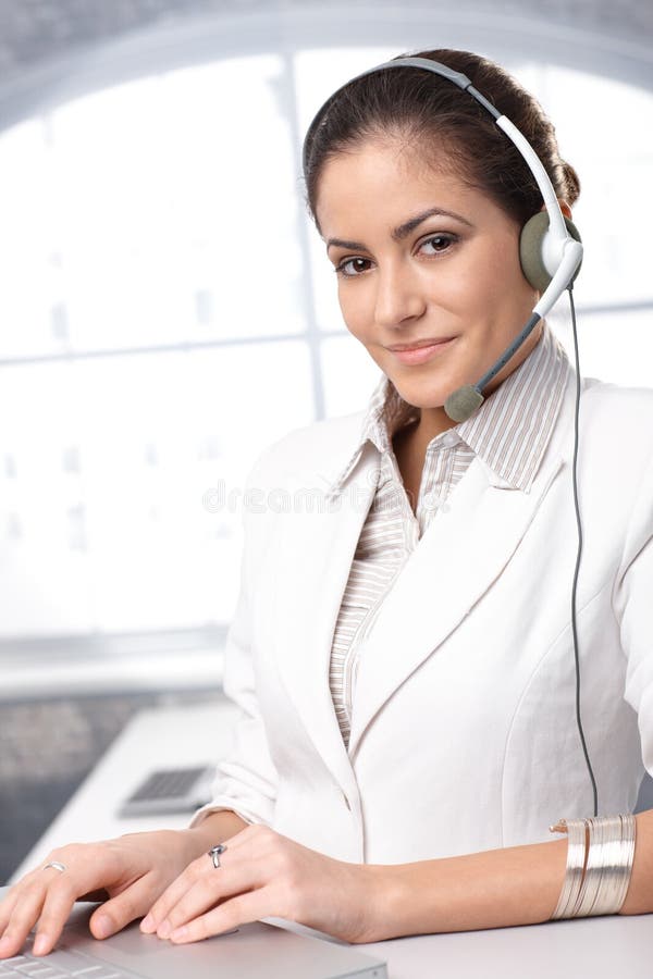 Portrait of Customer Service Operator Stock Image - Image of bright ...