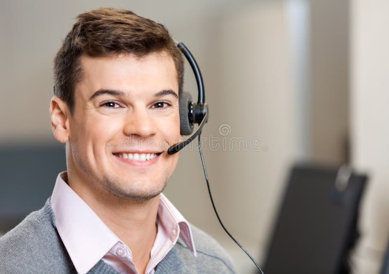 Confident Customer Service Representative in Stock Photo - Image of ...