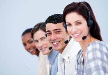 Confident Customer Service Representatives Stock Photo - Image of asian ...