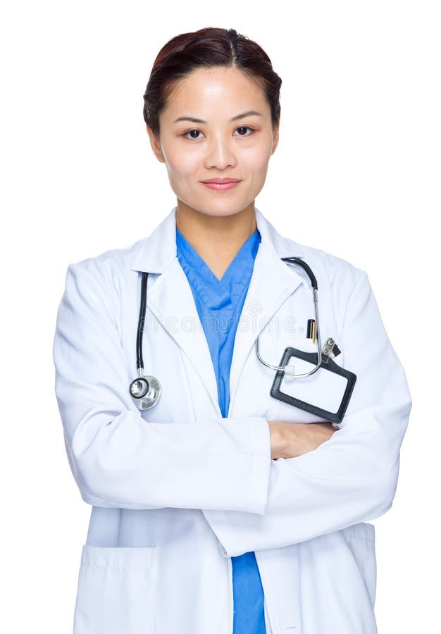 Confident doctor portrait stock image. Image of cross - 42089709