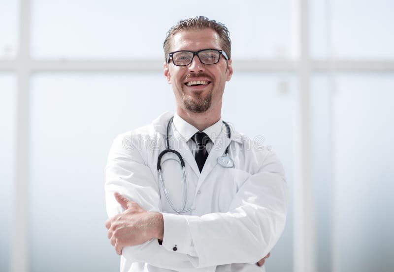 Confident Doctor with Stethoscope Stock Photo - Image of physician ...