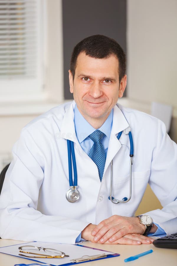 Confident Doctor with Stethoscope Stock Photo - Image of medic, happy ...