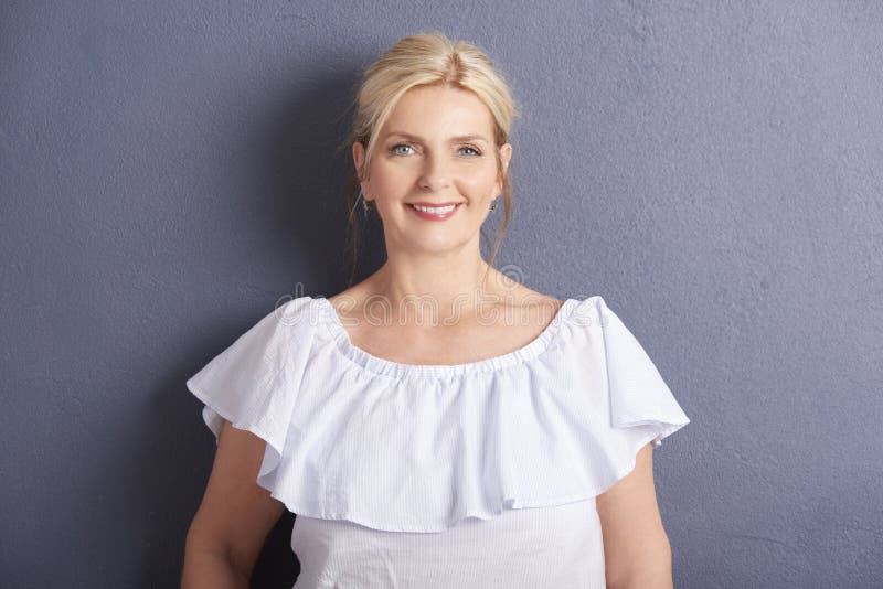 Ageless Beautiful Woman Portrait Stock Image Image Of Positivity
