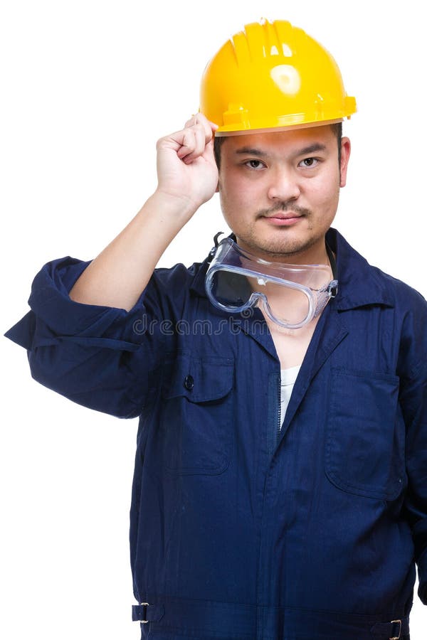 Confident engineer stock image. Image of goggles, isolated - 41169471