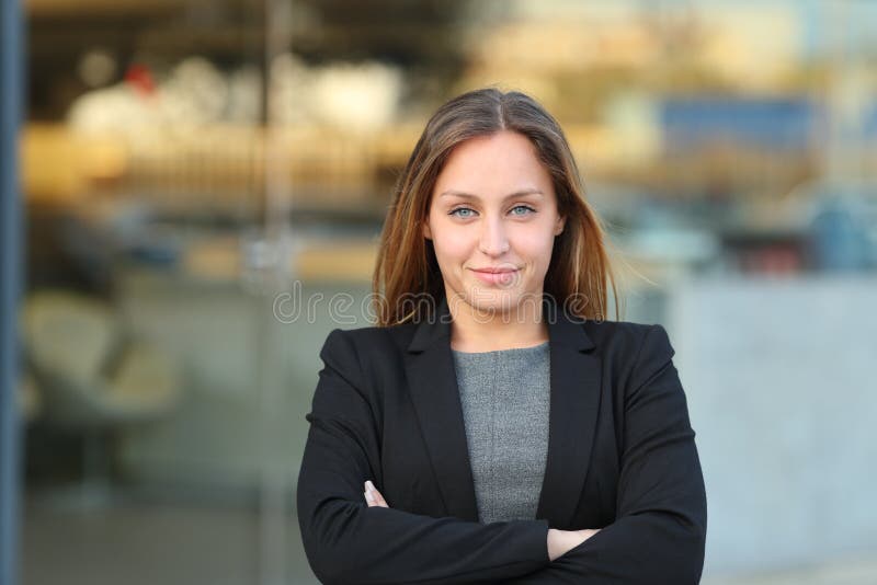 Confident Executive Looking at Camera Folding Arms Stock Image - Image ...