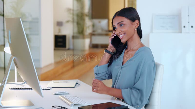 Confident Female Administrative Assistant Planning Dates and Venues on ...