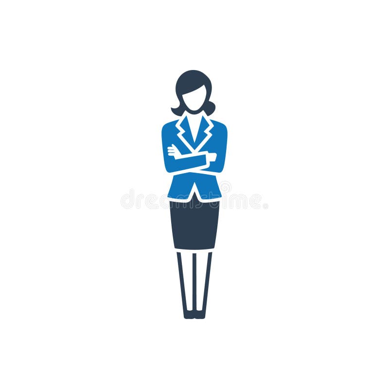 Confident Female Business Icon Stock Vector - Illustration of success ...
