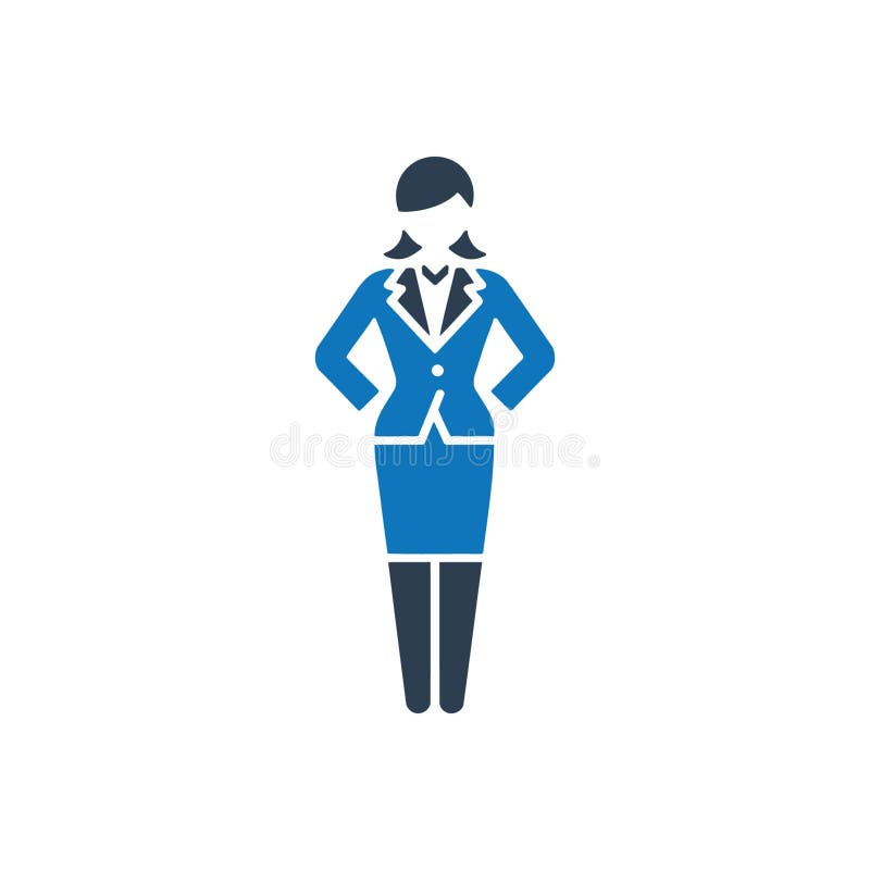 Confident Female Business Icon Stock Vector - Illustration of office ...