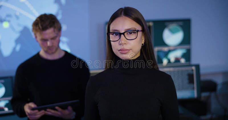 Female Cybersecurity Expert Using Laptop Stock Footage - Video of ...